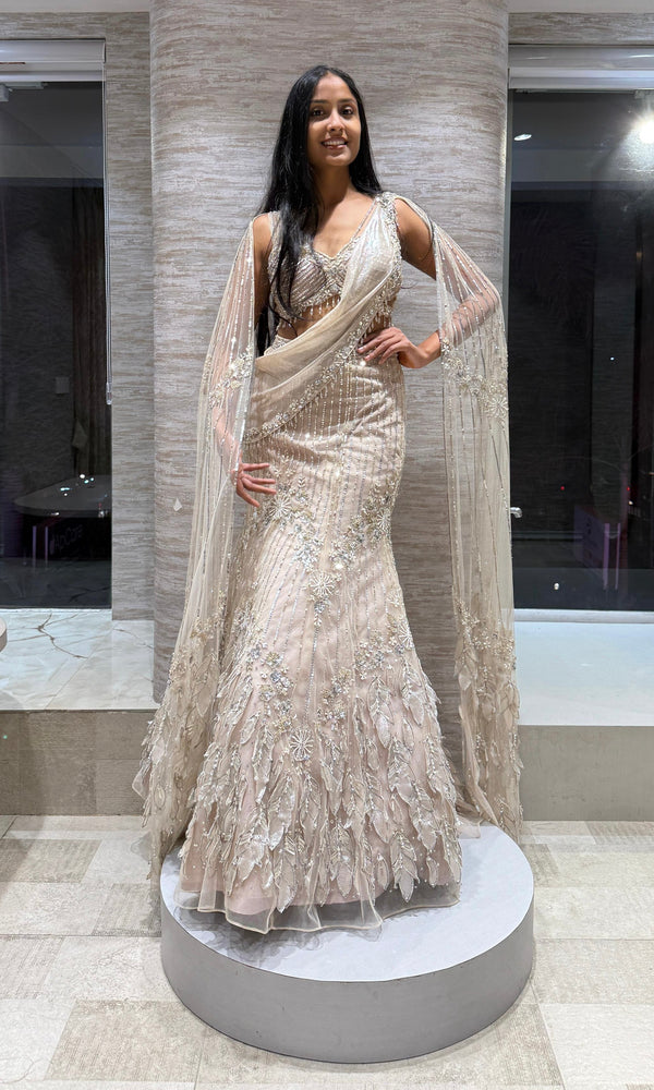 fawn Crystal Elegance Lehenga