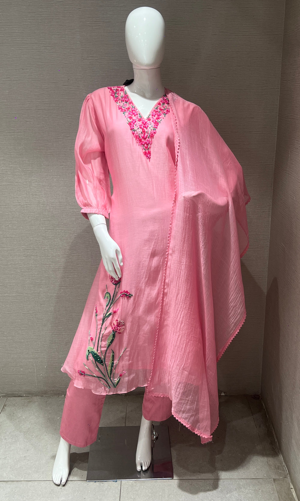 Baby pink kurta set