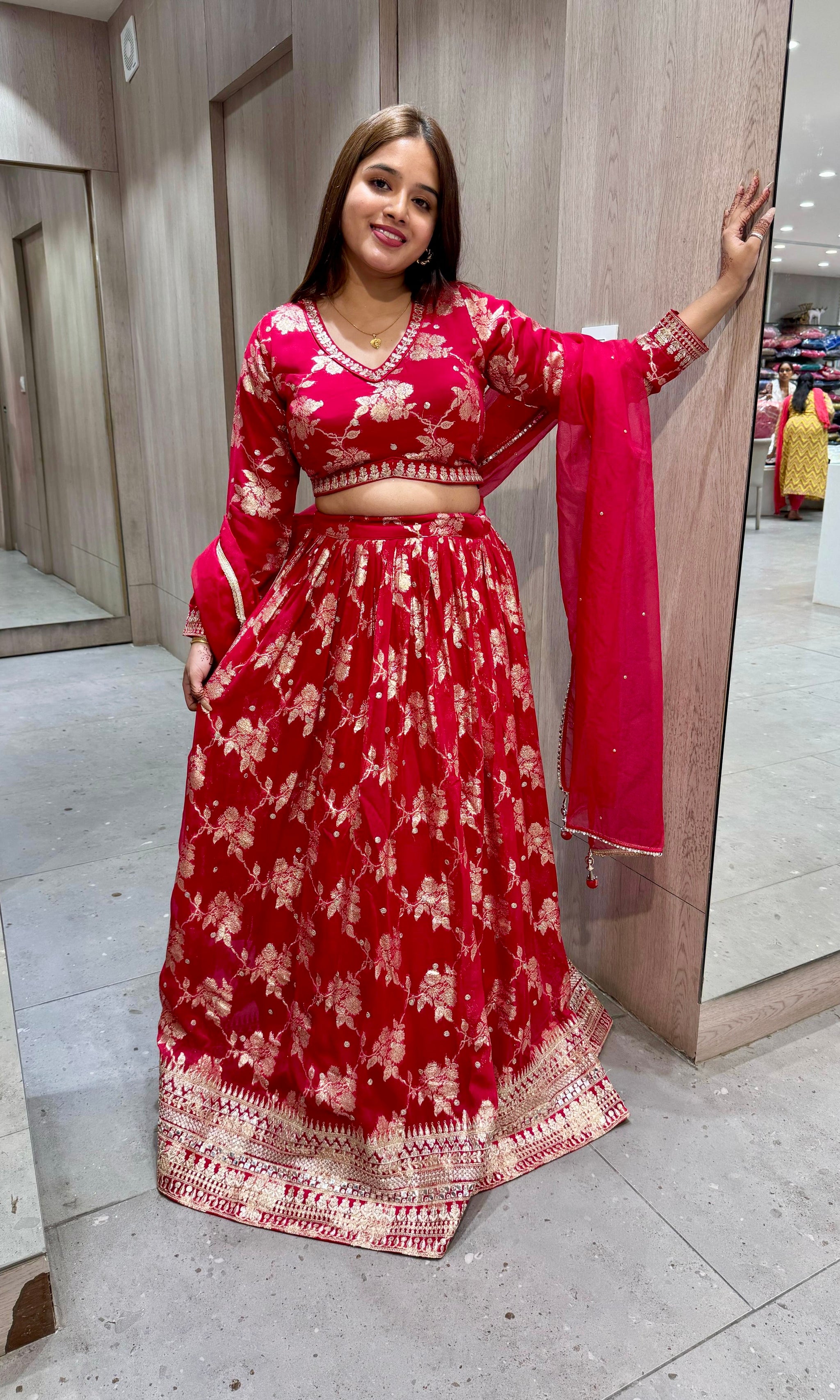 Rani pink Banarasi Lehenga