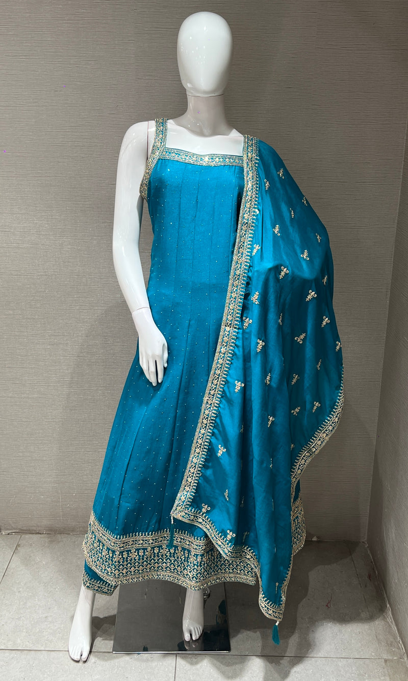 Rama blue gold Ethnic kurta set