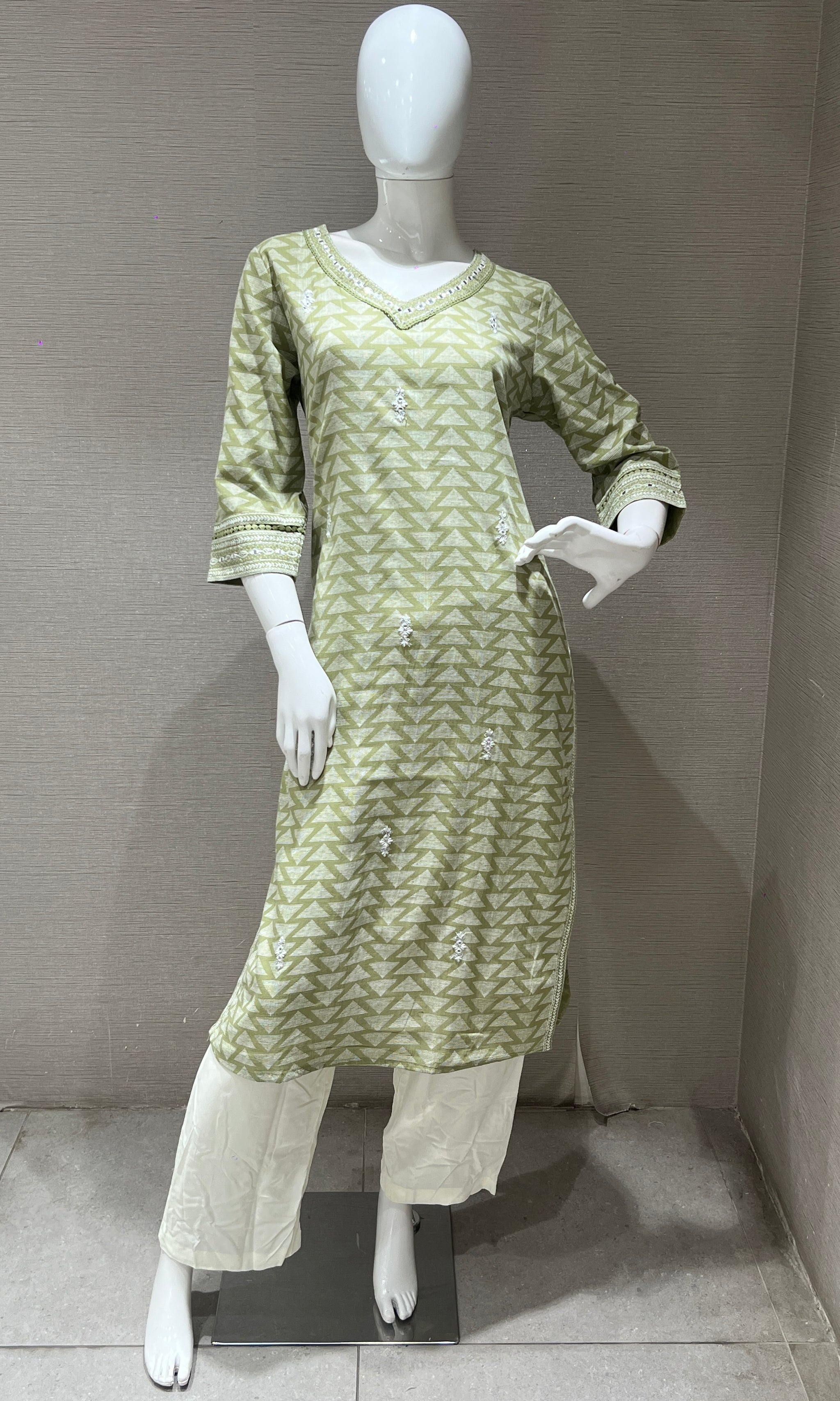 Pastel Green Printed Kurti top