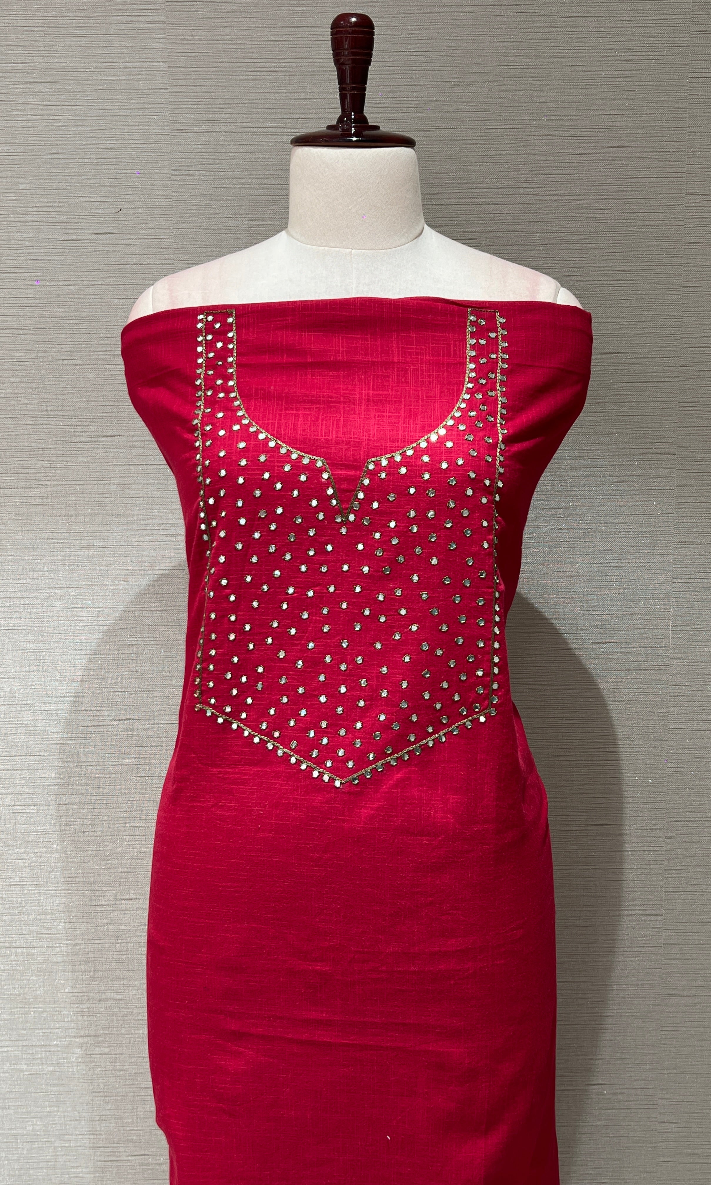 Maroon dress material